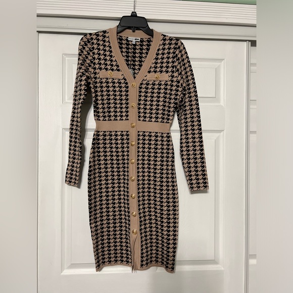 Fashion Nova | Dresses | Brand New Houndstooth Knit Dress | Poshmark